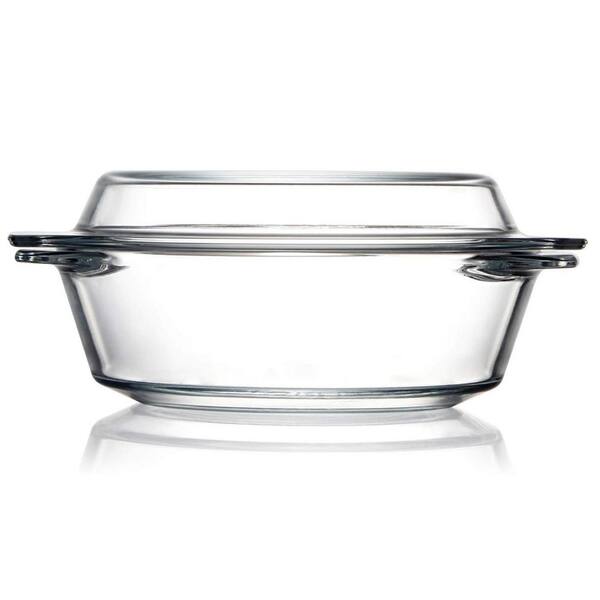 Microwavable Cookware Polyethylene 0.65L Clear Glass Casserole with Lid ...
