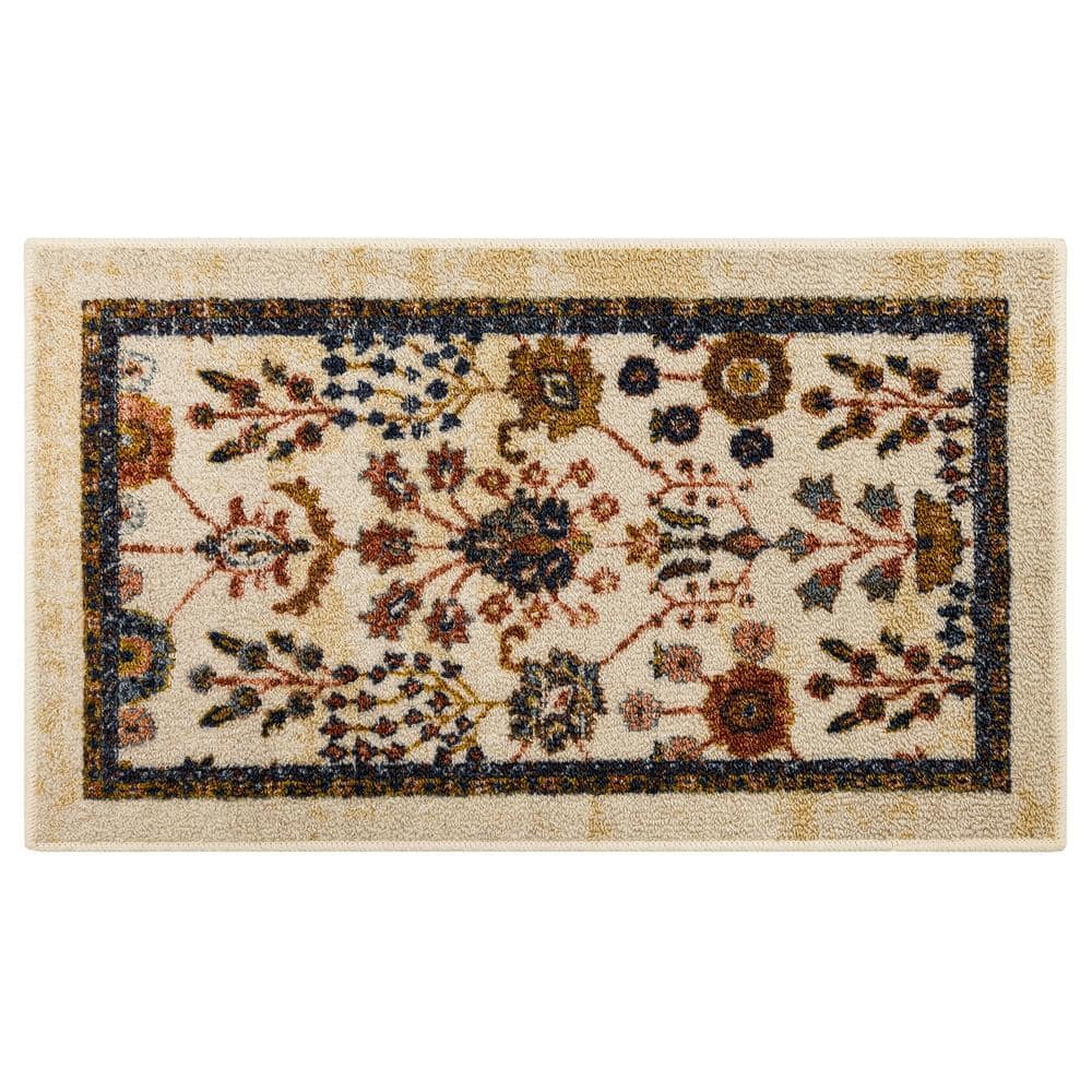 Mohawk Home Pella Cream 1 ft. 8 in. x 2 ft. 10 in. Machine Washable ...