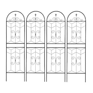 Zeus & Ruta 4-Pack 71 in. Metal Garden Trellis Rustproof Trellis for ...
