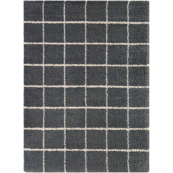 Kagan Charcoal 5 ft. 3 in. x 7 ft. Geometric Area Rug 62675692.160213.8 ...