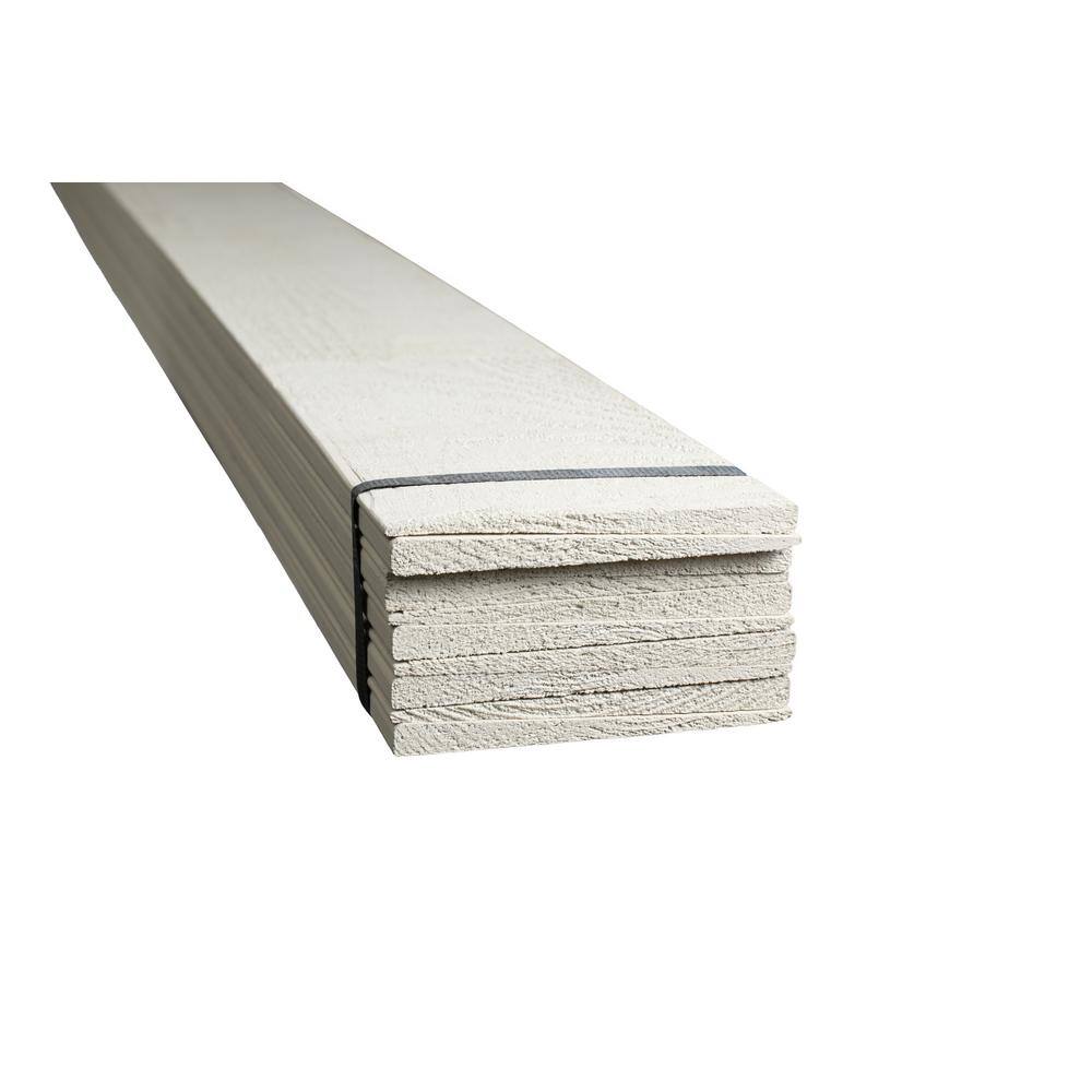 1/2 in. x 6 in. x 16 ft. Primed Pine Finger Joint White Bevel Wood ...