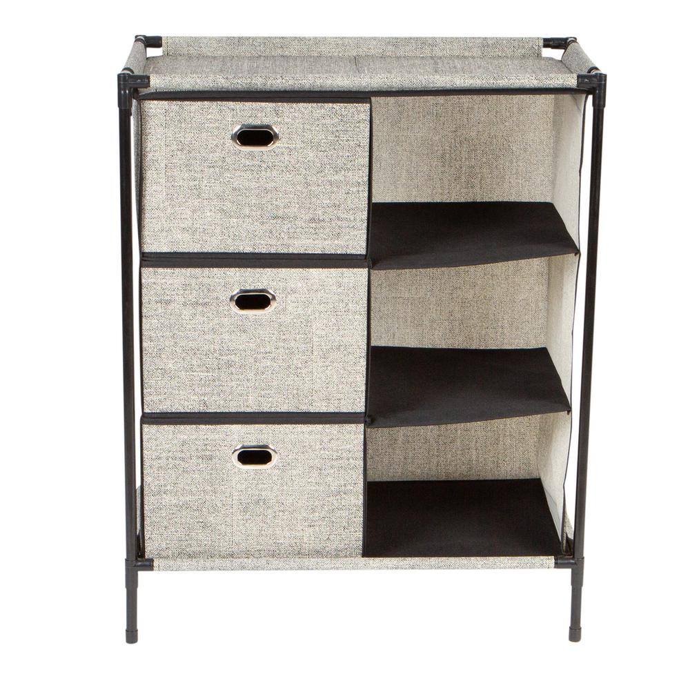 Simplify 14 in. x 31 in. x 24 in. Black 6-Grid Storage Organizer Unit ...