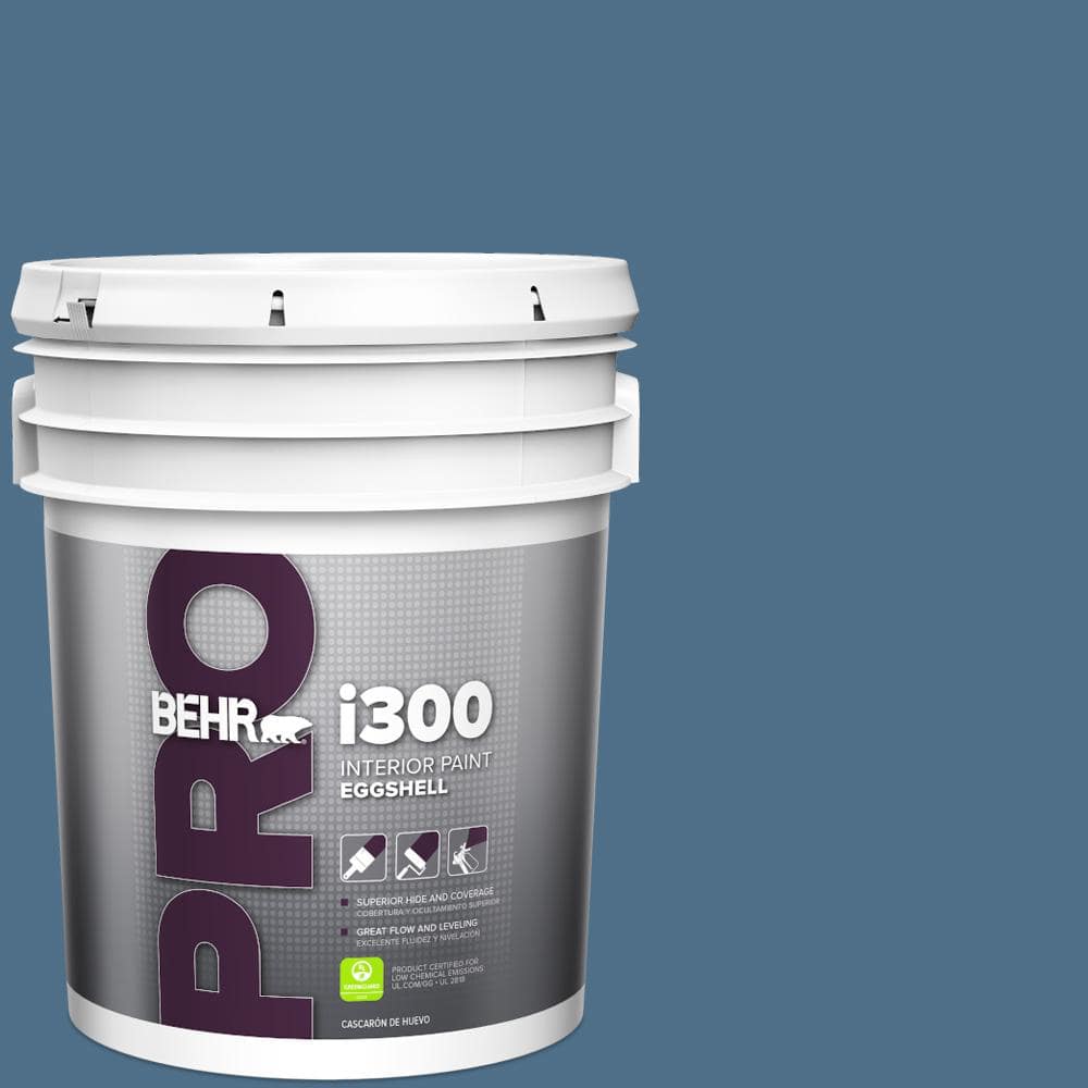 BEHR PRO 5 gal. #570D-6 Neptune Blue Eggshell Interior Paint PR33305 ...