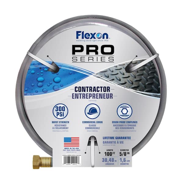 Flexon 5/8 in. Dia x 100 ft. Contractor Grade Water Hose CG58100CNEC ...