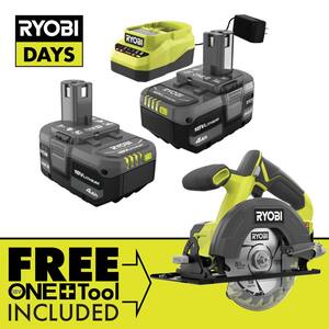 RYOBI ONE+ 18V Cordless 5-1/2 in. Circular Saw Kit with 4.0 Ah Battery ...