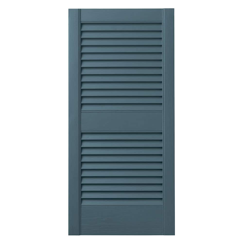 Ply Gem 15 in. x 25 in. Open Louvered Polypropylene Shutters Pair in ...