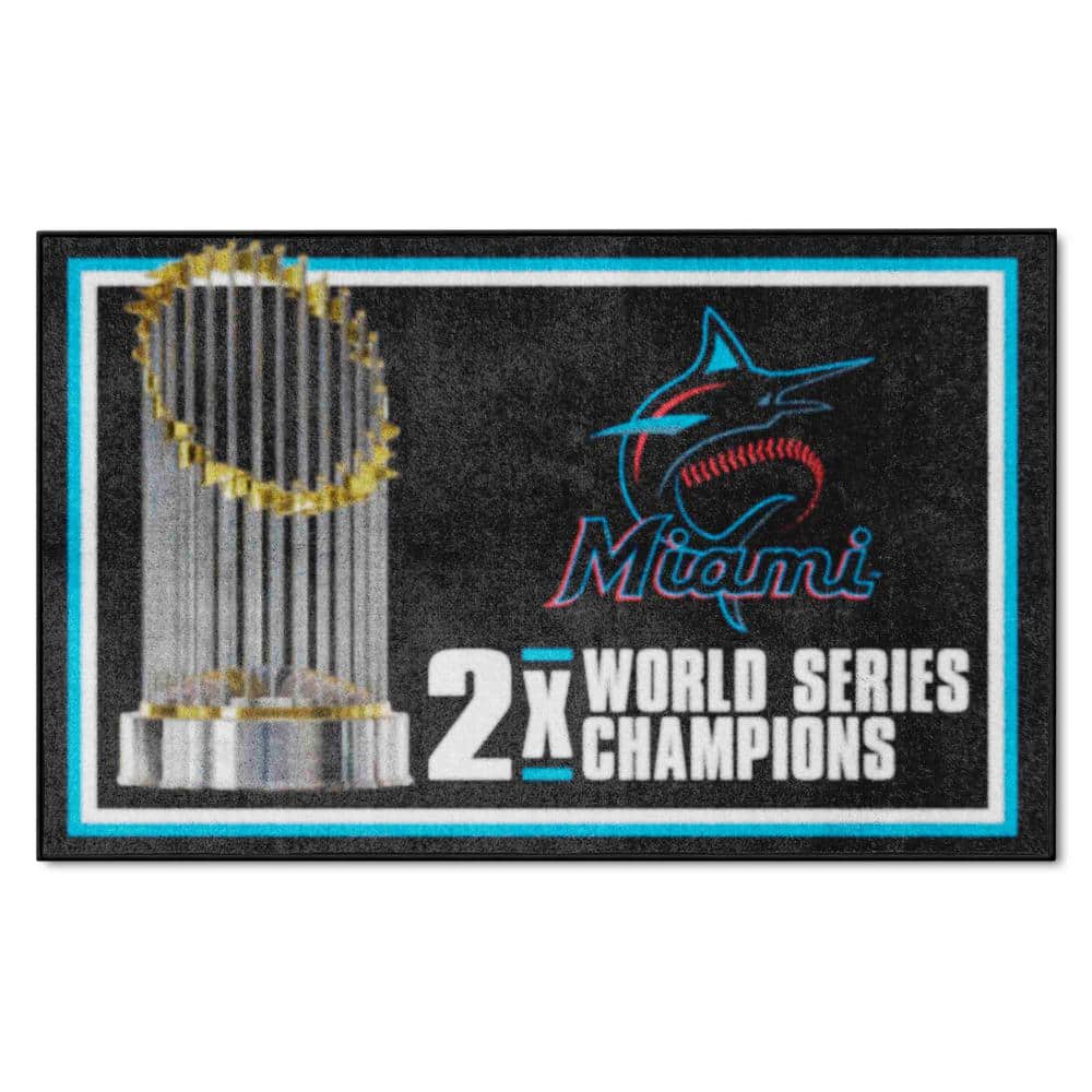 FANMATS Miami Marlins 4ft. x 6ft. Plush Area Rug 36067 - The Home Depot