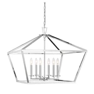 Savoy House Townsend 6-Light Polished Nickel Candlestick Pendant Light ...