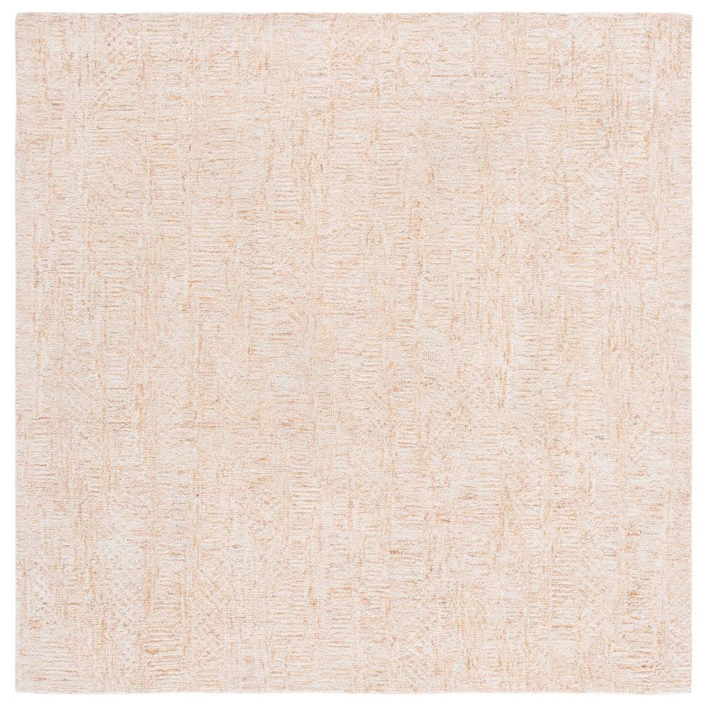 SAFAVIEH Pine 6 ft. x 6 ft. Rust/Ivory Solid Modern square Area Rug ...