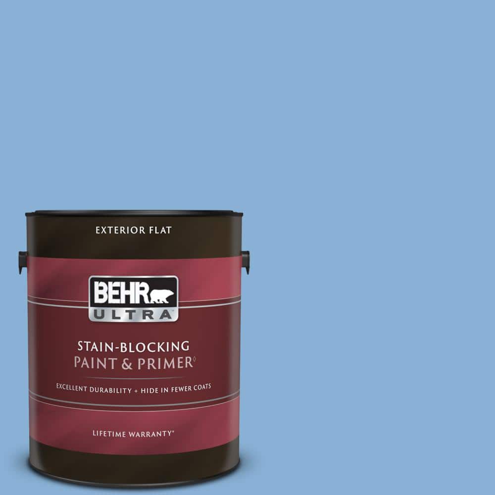 BEHR ULTRA 1 gal. #PPU15-12 Bluebird Flat Exterior Paint & Primer ...