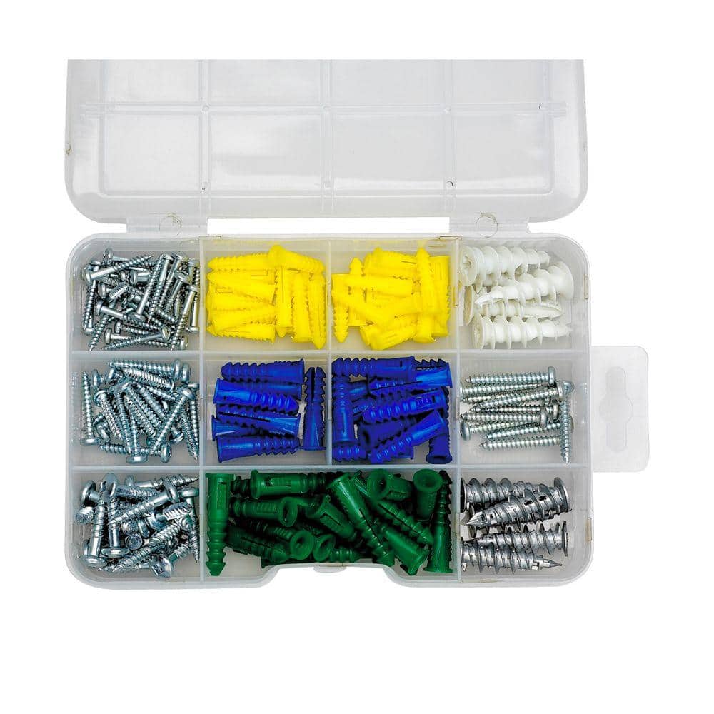 Onward 160-Piece Assorted Plastic Anchors, Nylon Anchors, and Metal ...