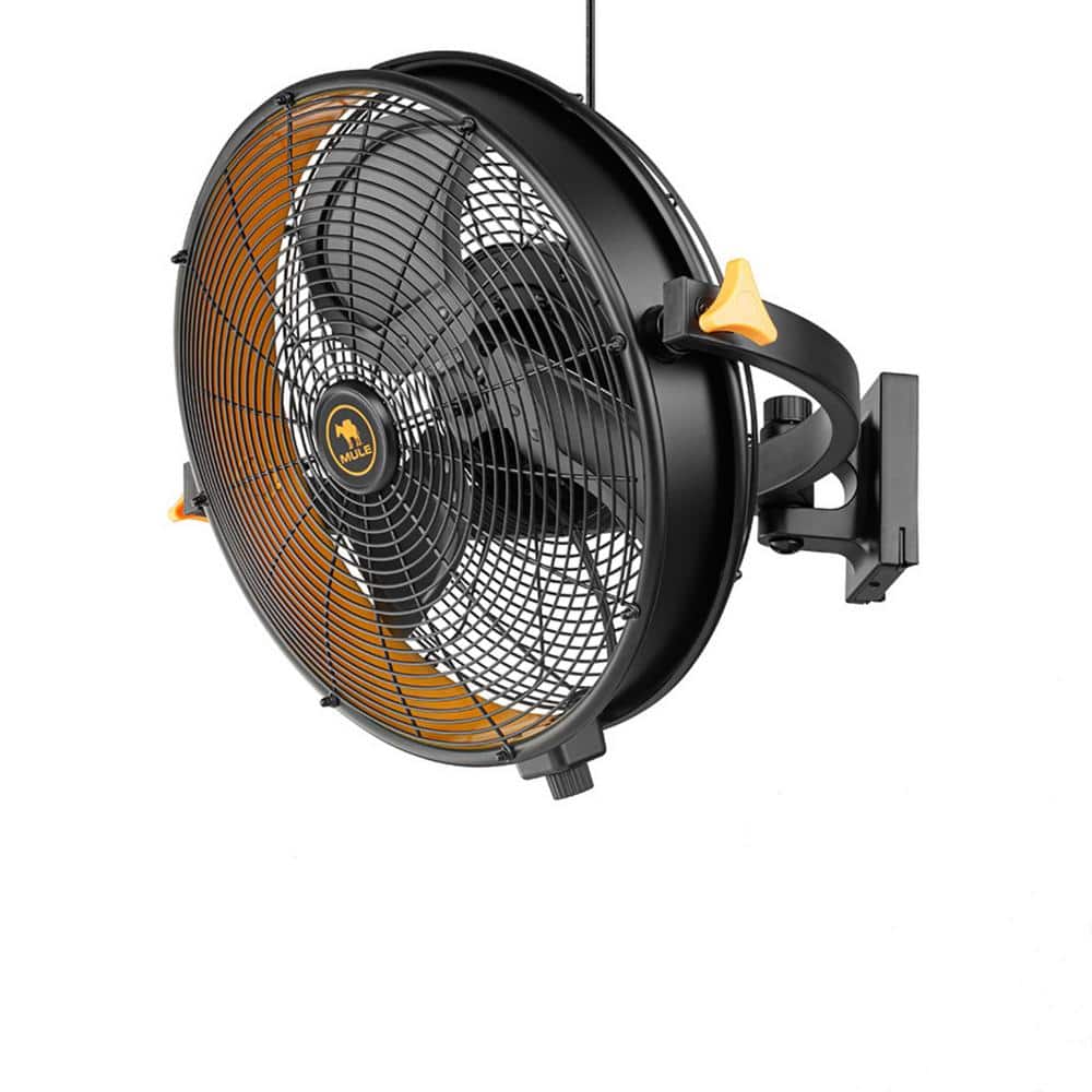 MULE Wall Mount Fan Indoor or Outdoor Matte Black 18 in. 3-Speed High ...