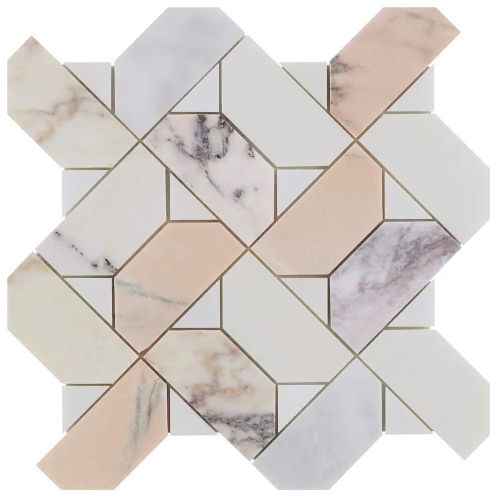 Ivy Hill Tile Sheba Grace Peach 6.41 in. x 0.31 in. Polished Marble ...