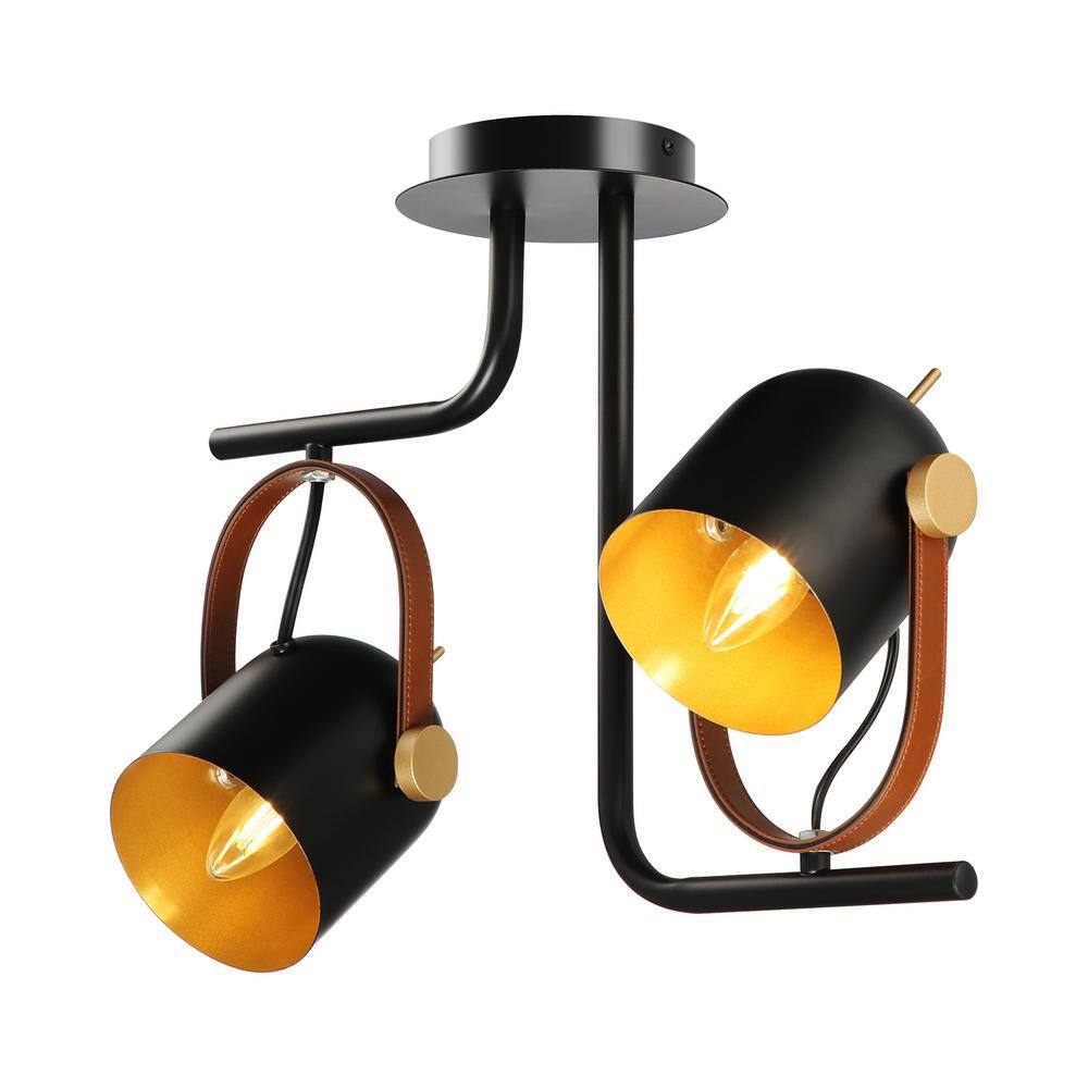 TRIBESIGNS WAY TO ORIGIN Crystal 2 ft. 18.3 in. 2-Light Black Flexible ...