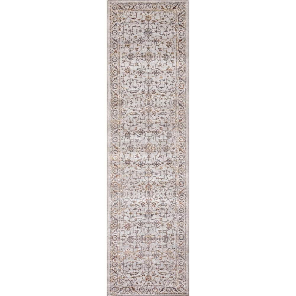 Concord Global Trading Creation Gray Shimmer 2 ft. x 7 ft. Traditional ...