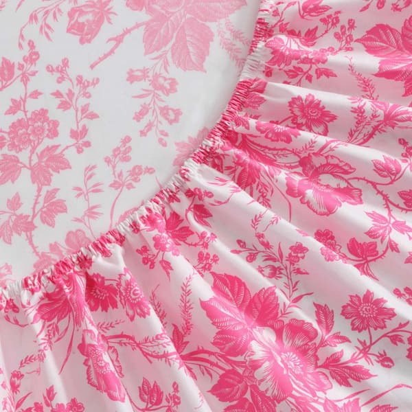 Pink Toile Drapery Fabric