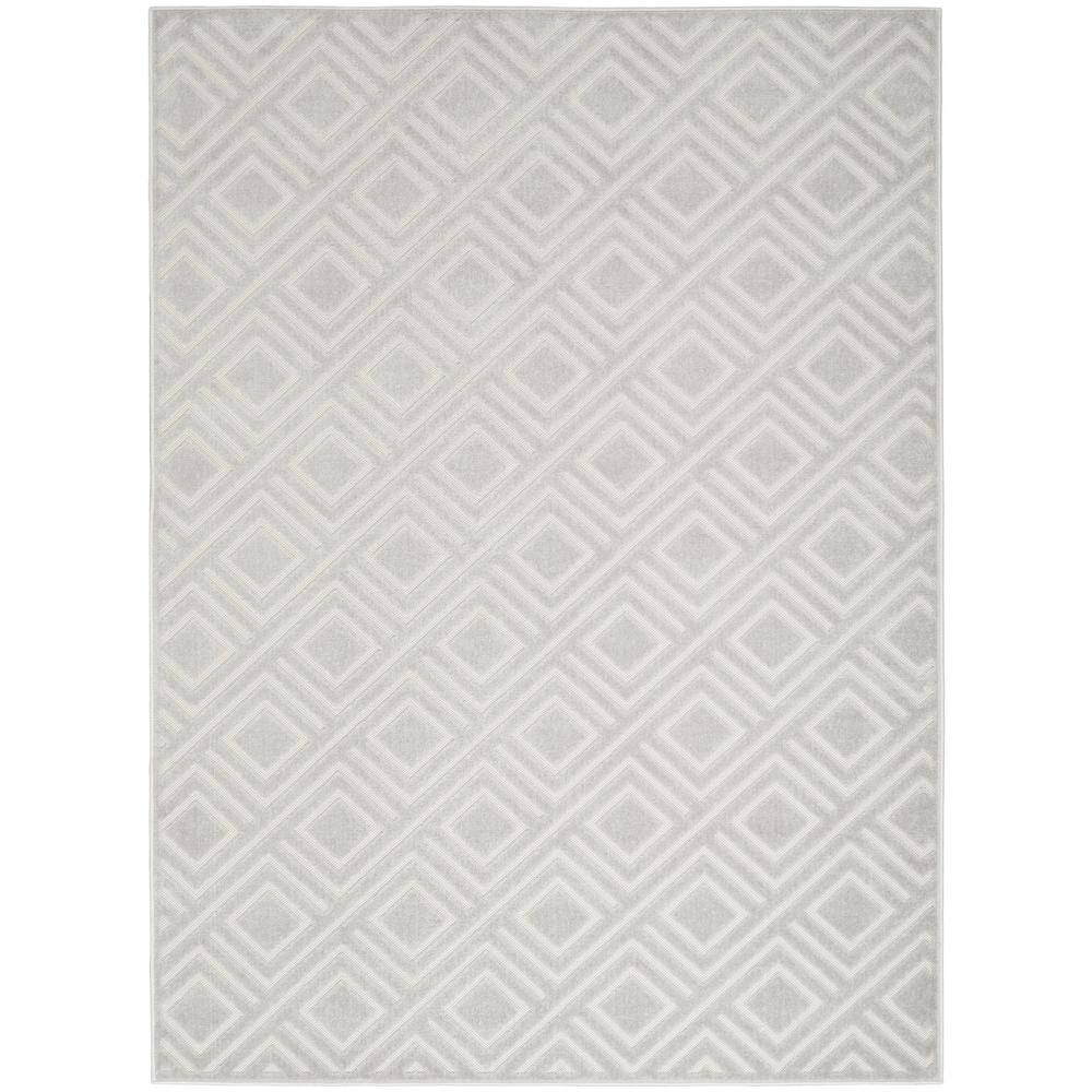 Nourison Casual Light Grey 5 ft. x 7 ft. Checker Contemporary Area Rug ...