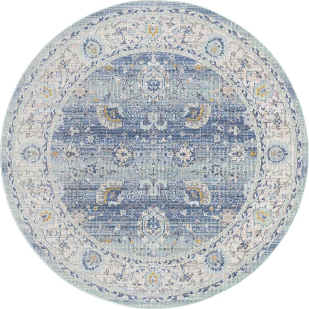 Unique Loom Whitney Bordeaux French Blue 7 ft. 1 in. x 7 ft. 1 in. Area ...