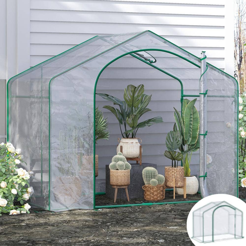 ToolCat 6 ft. x 3 ft. x 5 ft. Portable Walk-in DIY Greenhouse, PVC ...