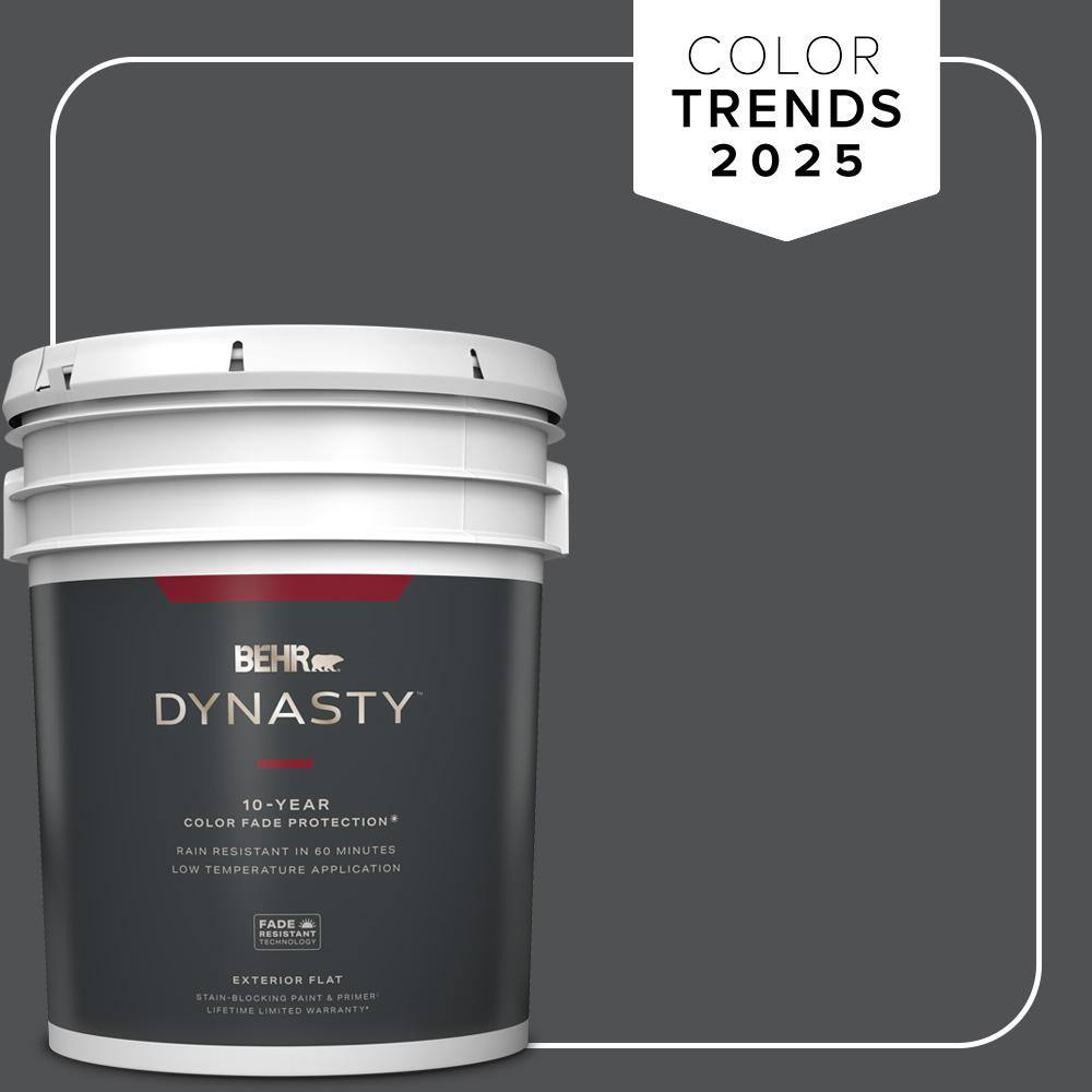 BEHR DYNASTY 5 gal. #PPU18-01 Cracked Pepper Flat Exterior Stain ...