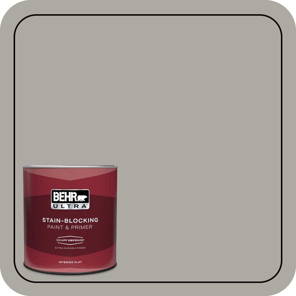BEHR ULTRA 1 qt. #PPU24-10 Downtown Gray Extra Durable Flat Interior ...