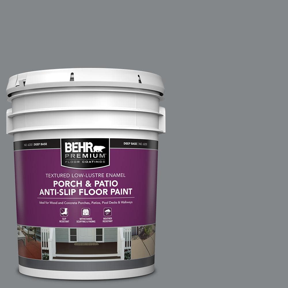 BEHR PREMIUM 5 gal. #N500-5 Magnetic Gray color Textured Low-Lustre Enamel Interior/Exterior ...