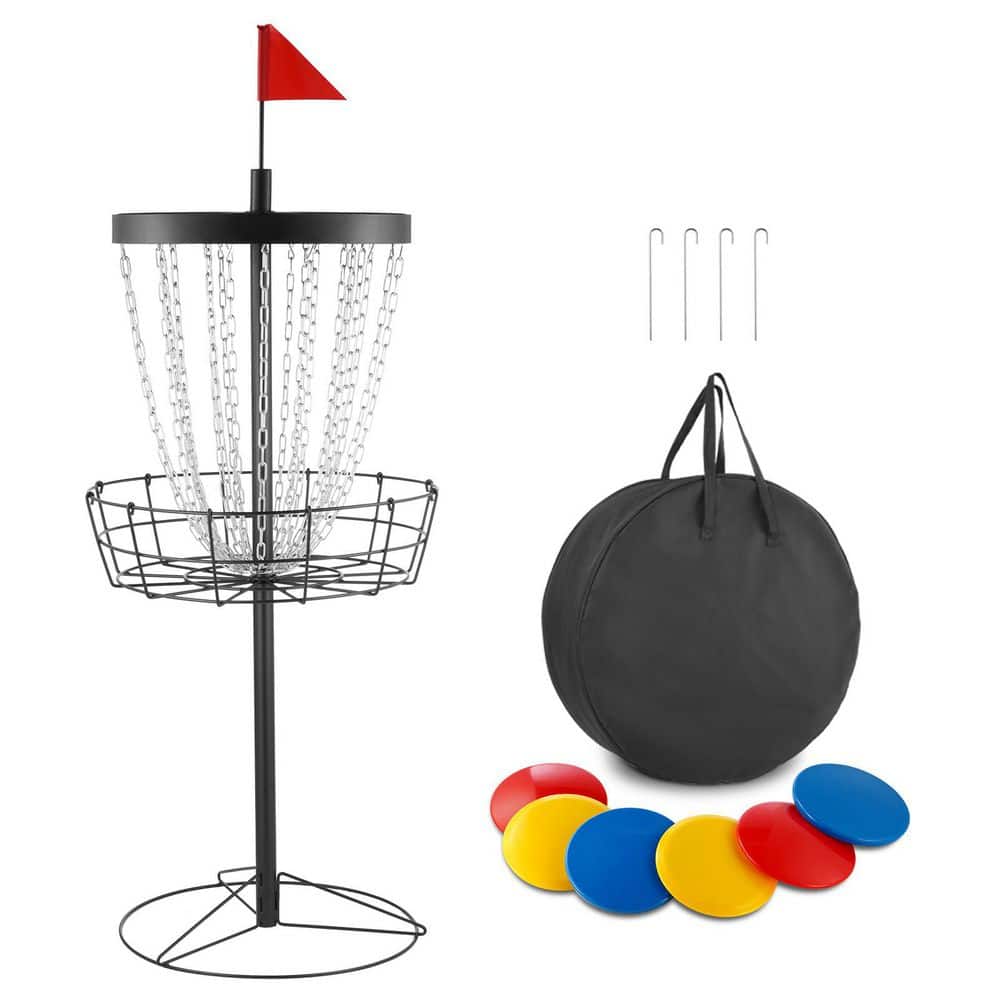SKYSHALO Disc Golf Basket, 24-Chains Portable Disc Golf Target Hole ...