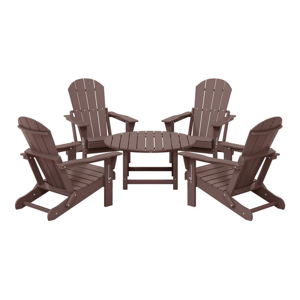 WESTIN OUTDOOR Laguna Dark Brown Fade Resistant 5-Piece Plastic ...