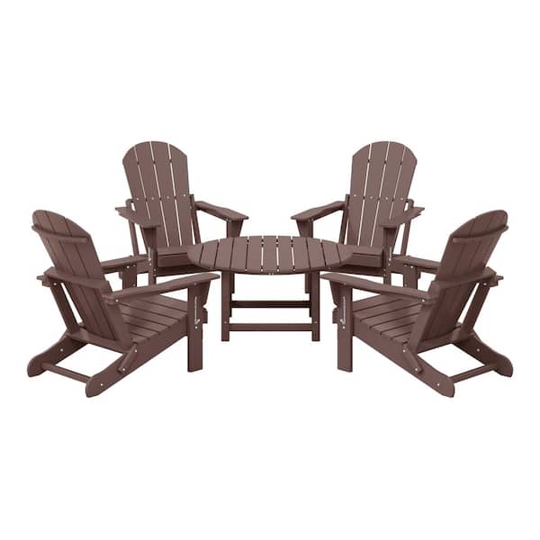 WESTIN OUTDOOR Laguna Dark Brown Fade Resistant 5-Piece Plastic ...