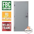 Armor Door 36 in. x 80 in. Fire-Rated Right-Hand Galvanneal Finish ...