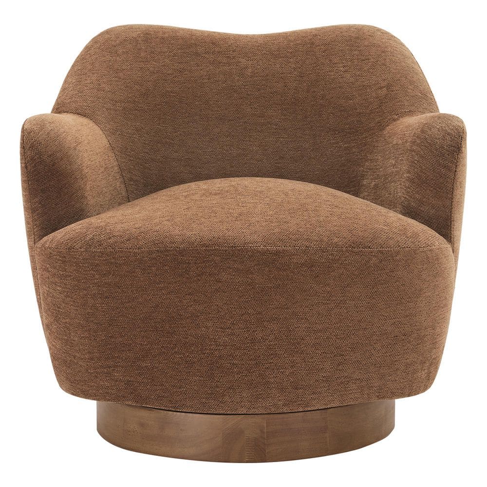 Spruce & Spring Noel Terracotta Fabric 360° Swivel Mid Century Accent ...