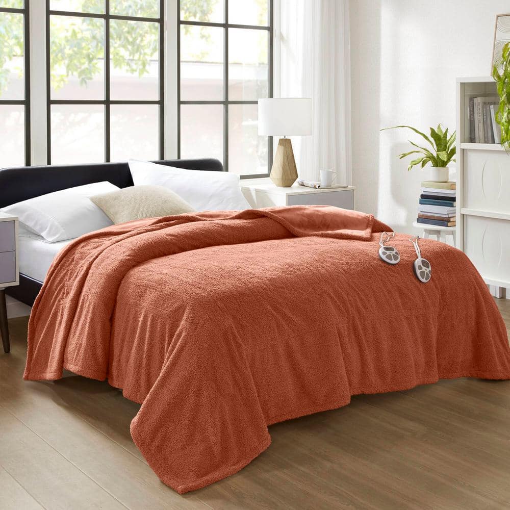 Serta Dream Soft Heated Rust Polyester Queen Electric Blanket ST54-3573 ...