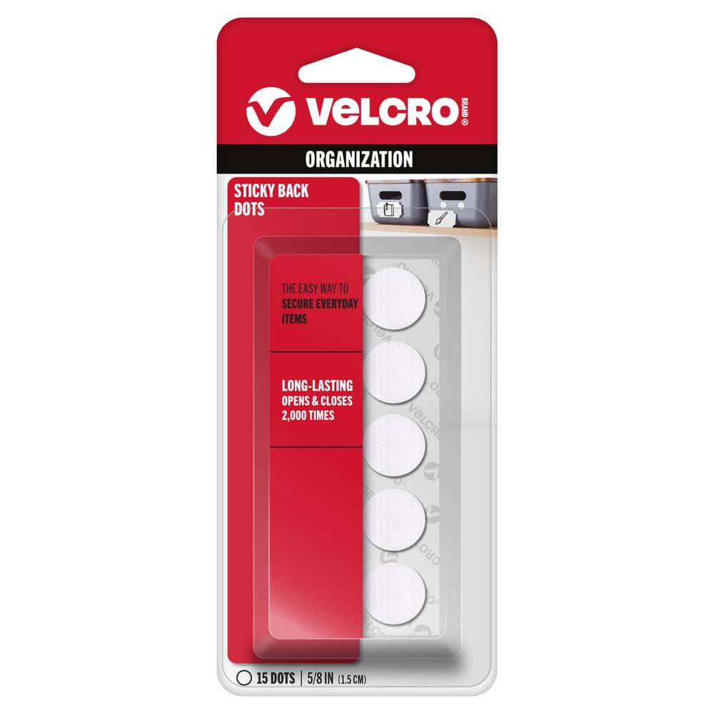 VELCRO 5/8 in. Sticky Back Coin, White 90070 - The Home Depot