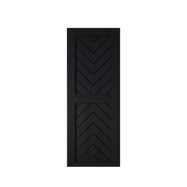 HOMACER JT4 30 in. x 80 in. C-Panel Solid Core Black Fishbone Design ...