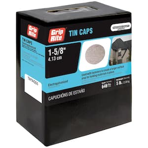 Grip-Rite 1-5/8 In. Electrogalvanized Round Tin Caps 5 lb. Box TINTAGD5 ...