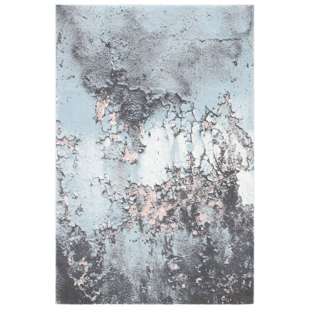 SAFAVIEH Glacier Blue/Pink 7 ft. x 9 ft. Abstract Geometric Area Rug ...