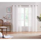 Dainty Home Cloud Linen Look 3D Puff Linen Look Sheer Curtain Panel ...