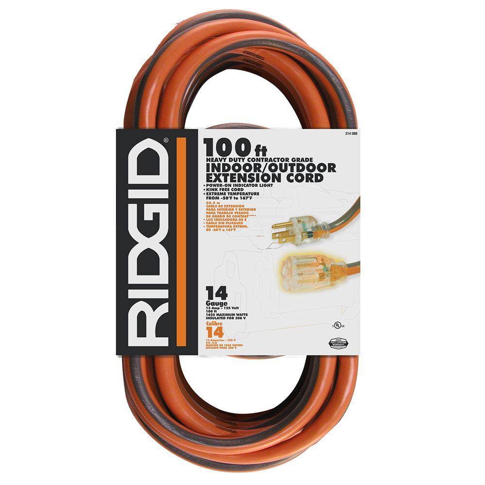 100 ft. 14/3 Extension Cord 73100RGD - The Home Depot