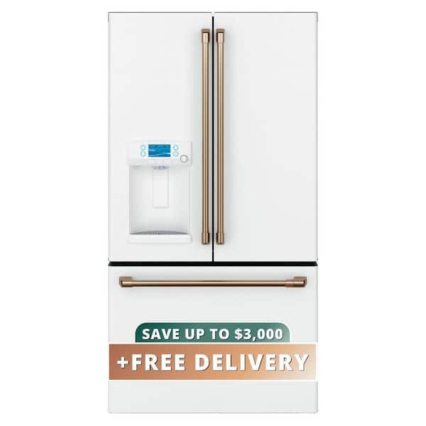 Cafe 28.7 cu. ft. Smart Four Door French Door Refrigerator in Matte ...