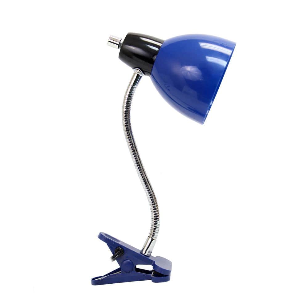 Creekwood home 15.25 in. Blue Basic Clip-On Reading Light Desk Lamp ...