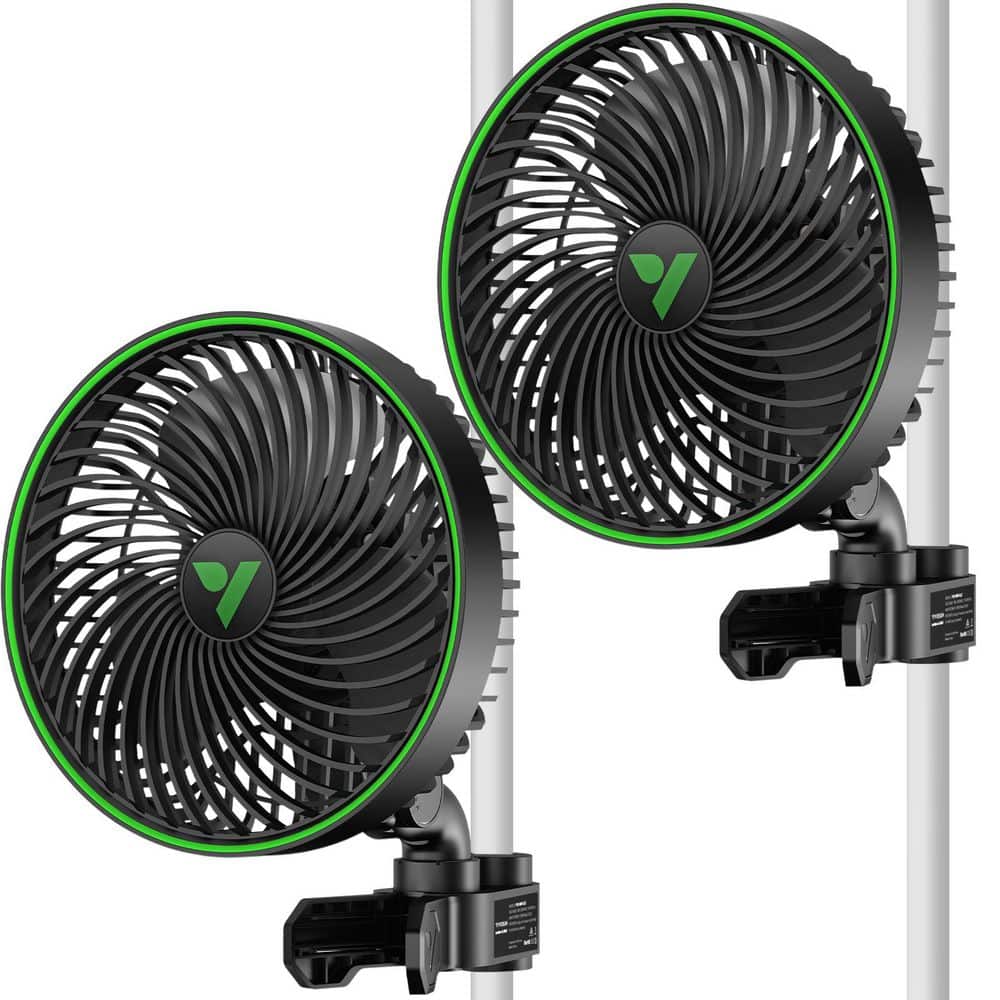 VIVOSUN 6 in. 10 Fan Speeds Auto Oscillating Clip Desk Fan in Black for ...