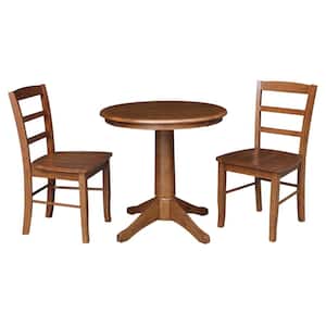 International Concepts 3-Piece Set, Espresso Solid Wood 30 in Round ...