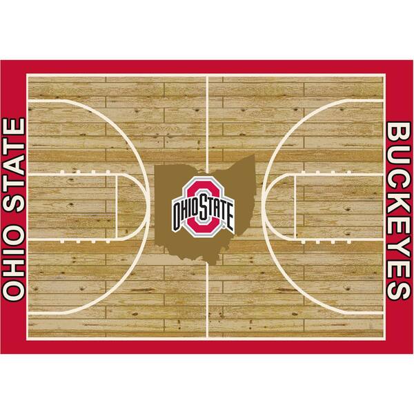 IMPERIAL Ohio State University 4 ft. by 6 ft. Courtside Area Rug IMP ...