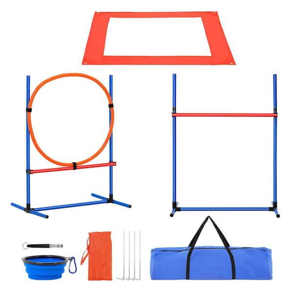 SKYSHALO Dog Agility Training Equipment, 4-Piece Set with Adjustable ...