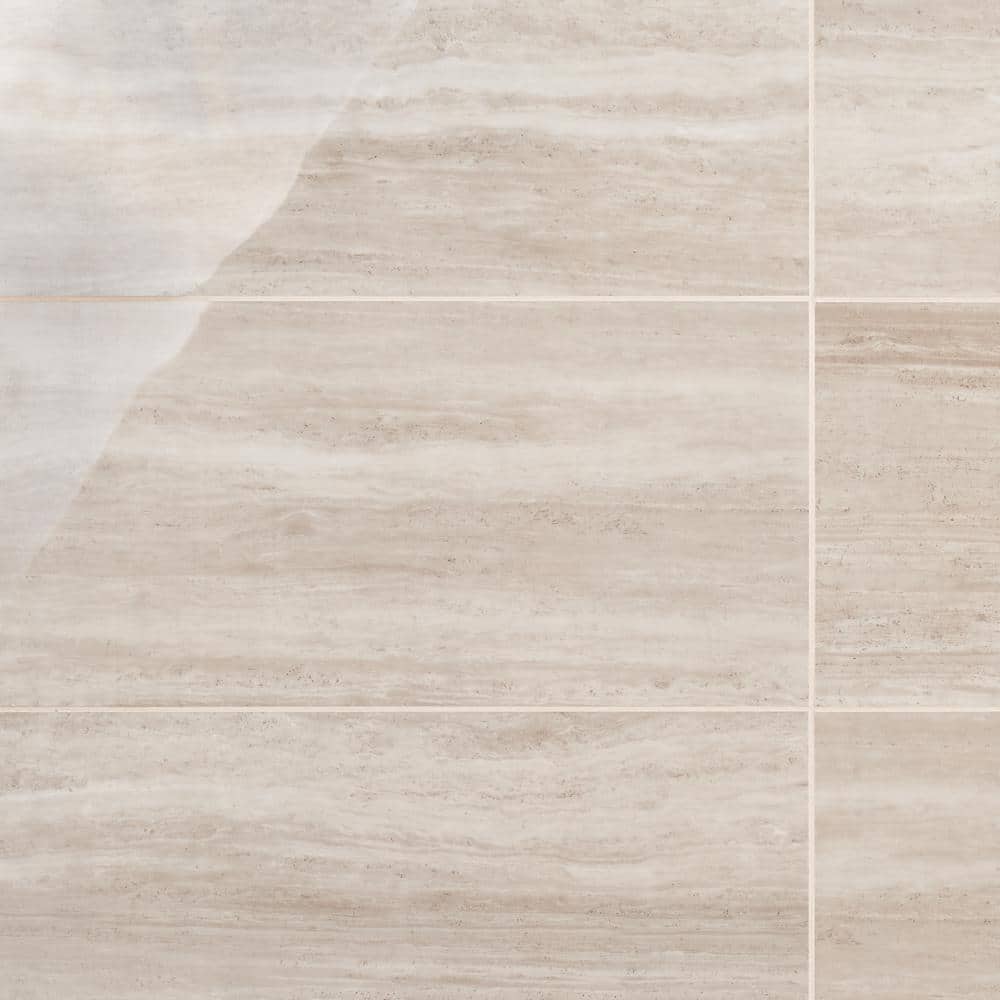 Ivy Hill Tile Atlanta Taupe 11.72 in. x 23.69 in. Polished Porcelain ...