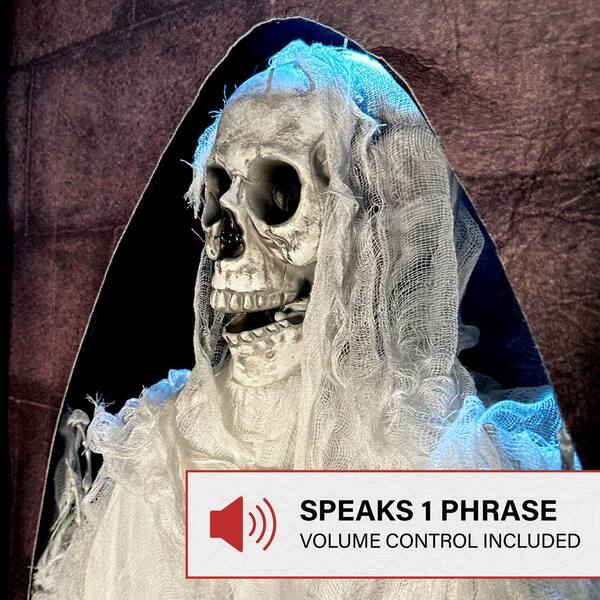 Haunted Hill Farm 6.7 ft. Life-Size Motion-Sensor Mausoleum Animatronic ...