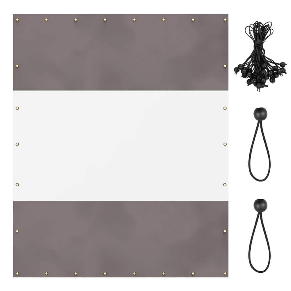 ATENGNES 10 ft. H x 8 ft. W Outdoor Gray Winter 18 oz. Waterproof Clear ...