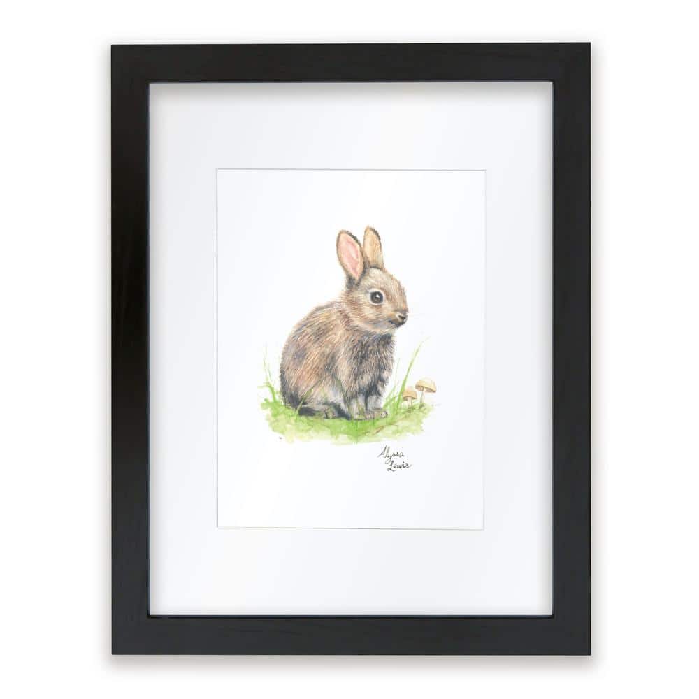 Woodland Tinies "Rabbit" by Alyssa Lewis Individual Black Framed with ...