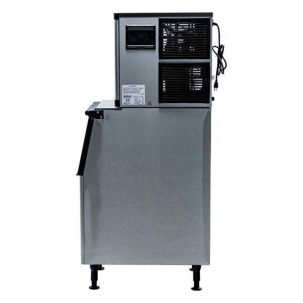 Norpole 350 lbs. Freestanding Commercial Ice Maker in Stainless Steel ...