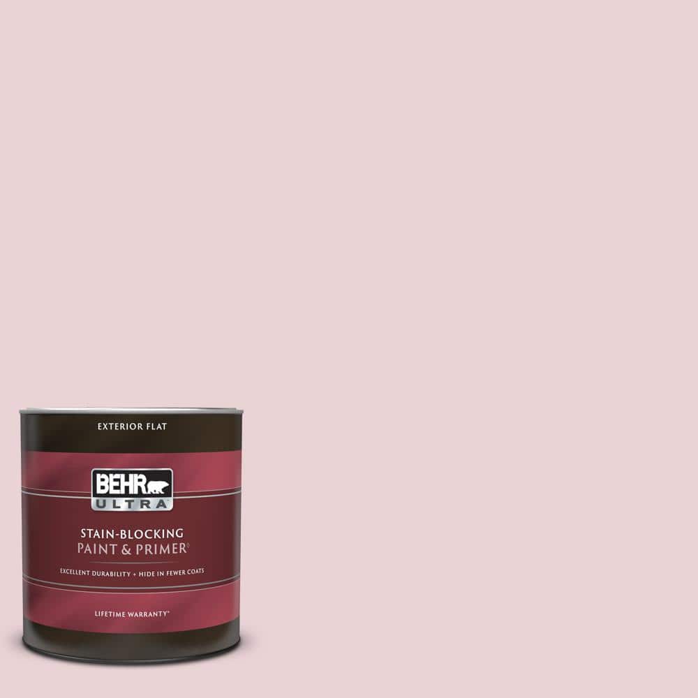 BEHR ULTRA 1 qt. #S130-1 Beloved Pink Flat Exterior Paint & Primer ...